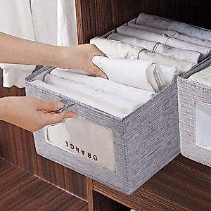 Tosoda 3 Pack of Foldable Storage Bins for Shelf Clothing Storage Organizer Box for Bedroom Closet Home Office Storage Cubes with Transparent Window