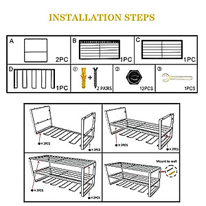 LFGKeng Floating Tool Shelf Organizer, 3 Layer Heavy Duty Power Tool Storage Rack, Detachable Design, Garage Tool Storage Organizer Holder for Handheld and Power Tools, Perfect for Fathers Day
