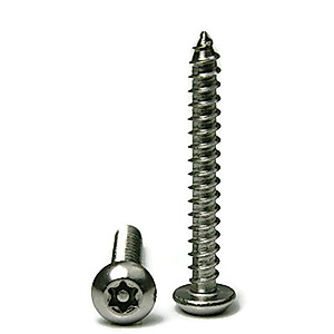 Torx w/Pin Tamper Proof Security Button Head Sheet Metal Screws 18-8 Stainless Steel T-27 - #14 x 2-25 Pieces