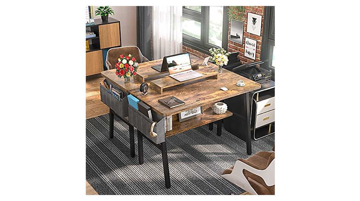 Ergonomic Computer Desk with Adjustable Monitor Stand