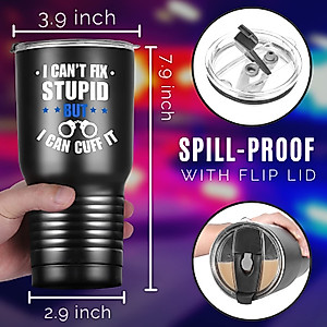 Onebttl Funny Gifts for Police Officers Men, Law Enforcement Gifts, Correctional Officer Gifts, Retirement Gifts Graduation Gifts For Cops, Stainless Steel Tumbler - 30 oz