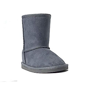 REDVOLUTION New Kids Classic Snow Boots Faux Fur Midcalf Outdoor Boots (Big Kid) (430 Grey, numeric_4)