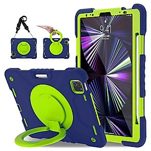ANDNARY New iPad Pro 11 Inch Case 4th Gen 2022/3rd Gen 2021/2nd Gen 2020/1st Gen 2018 with Pencil Holder, iPad Air Case 5th/4th Generation 10.9 Inch 2022/2020 with 360° Swivel Foldable Stand for Kids