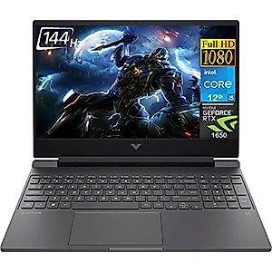 HP 2022 Newest Victus Gaming Laptop, 15.6 Inch FHD 144 Hz Display, Intel Core i5-12450H, 32GB RAM, 1TB SSD, NVIDIA GeForce GTX 1650, Wi-Fi 6, Windows 11 Home, Bundle with JAWFOAL