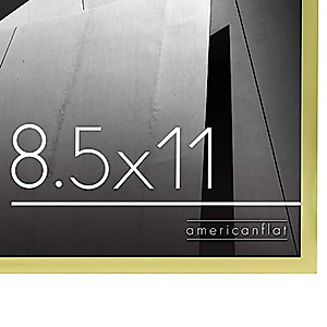 Americanflat 8.5x11 Picture Frame in Gold - Thin Border Photo Frame with Shatter Resistant Glass - Horizontal and Vertical Formats for Wall and Tabletop