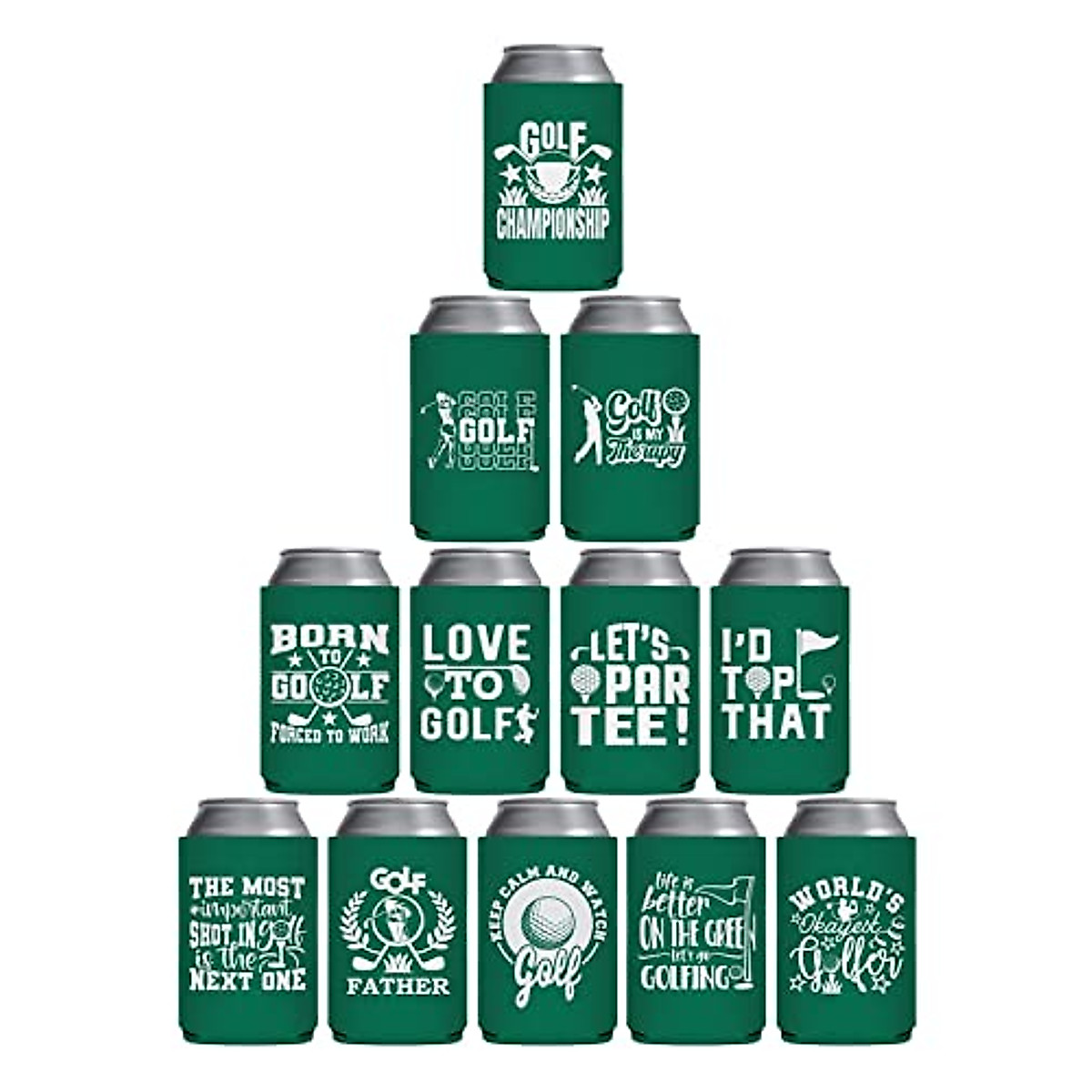 Funny Golf Can Cooler - Pop Nordic 12 Pack Golf Can Sleeve for Beer, Reusable Neoprene Beer Cozy Bulk for Golf Game Party Supplies, Great Golf Gifts for Men