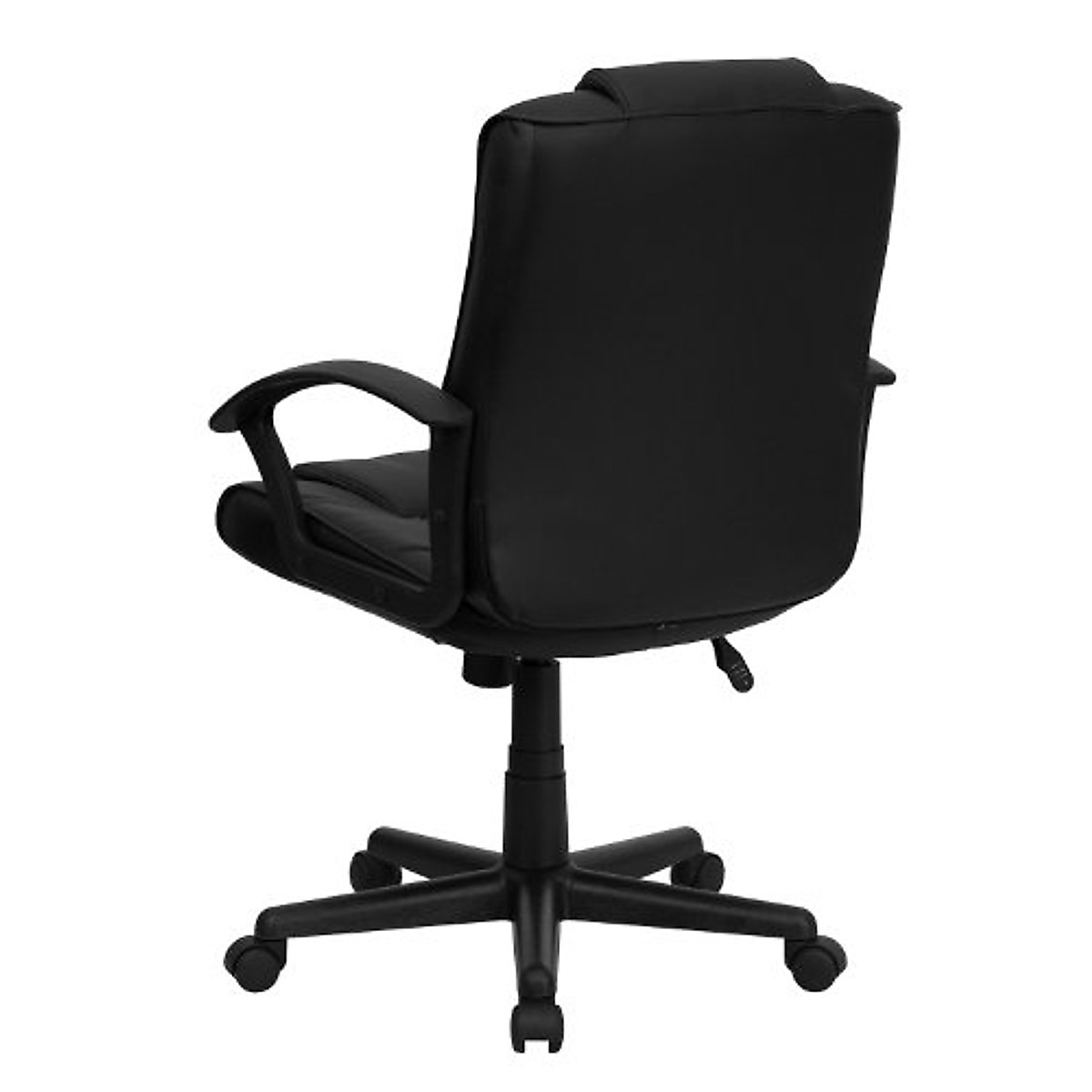 Flash Furniture Lindon Mid-Back Black LeatherSoft Swivel Task Office Chair with Arms