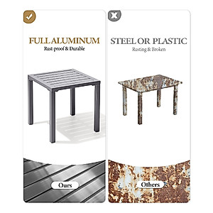 Crestlive Products Aluminum Outdoor Side Table Set of 2, Pool Lounge Chair Side Table, Weather Resistant Small Square Coffee End Table for Patio, Yard, Garden, Porch, Deck, Outdoor