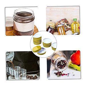 SHOWERORO 12Pcs Leakproof Tinplate Mason Jar Lids Sealing Caps for Bottles Storage Solid Covers for Canning and Preserving Fits Standard Jars