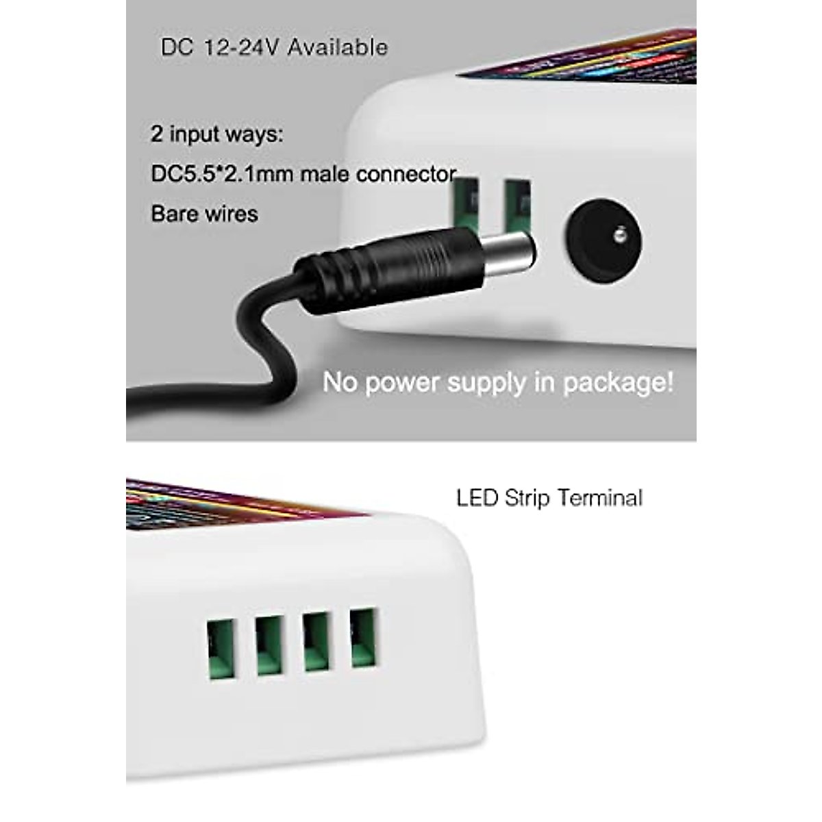 LGIDTECH FUT037 Miboxer RGB LED Strip Light 2.4GHz RF Wireless 4-Zone Controller Receiver Box,Used to 5050 2538 3528 LED Strips Light.Work with FUT096 B3 WL-Box1 Gateway,Compatible with Alexa via hub
