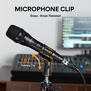 OneOdio ON55 Wired Microphone for Singing - Mic Clips, Metal Female, ON/Off Switch, 16.4ft XLR Cable - Condenser Dynamic Mic for Karaoke Machine, AMP, Speaker, Parties