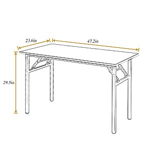 Computer Desk,47" Modern Simple Style Folding Tables,Home Office Writing Desk, Space Saving Foldable Table, No Install Needed