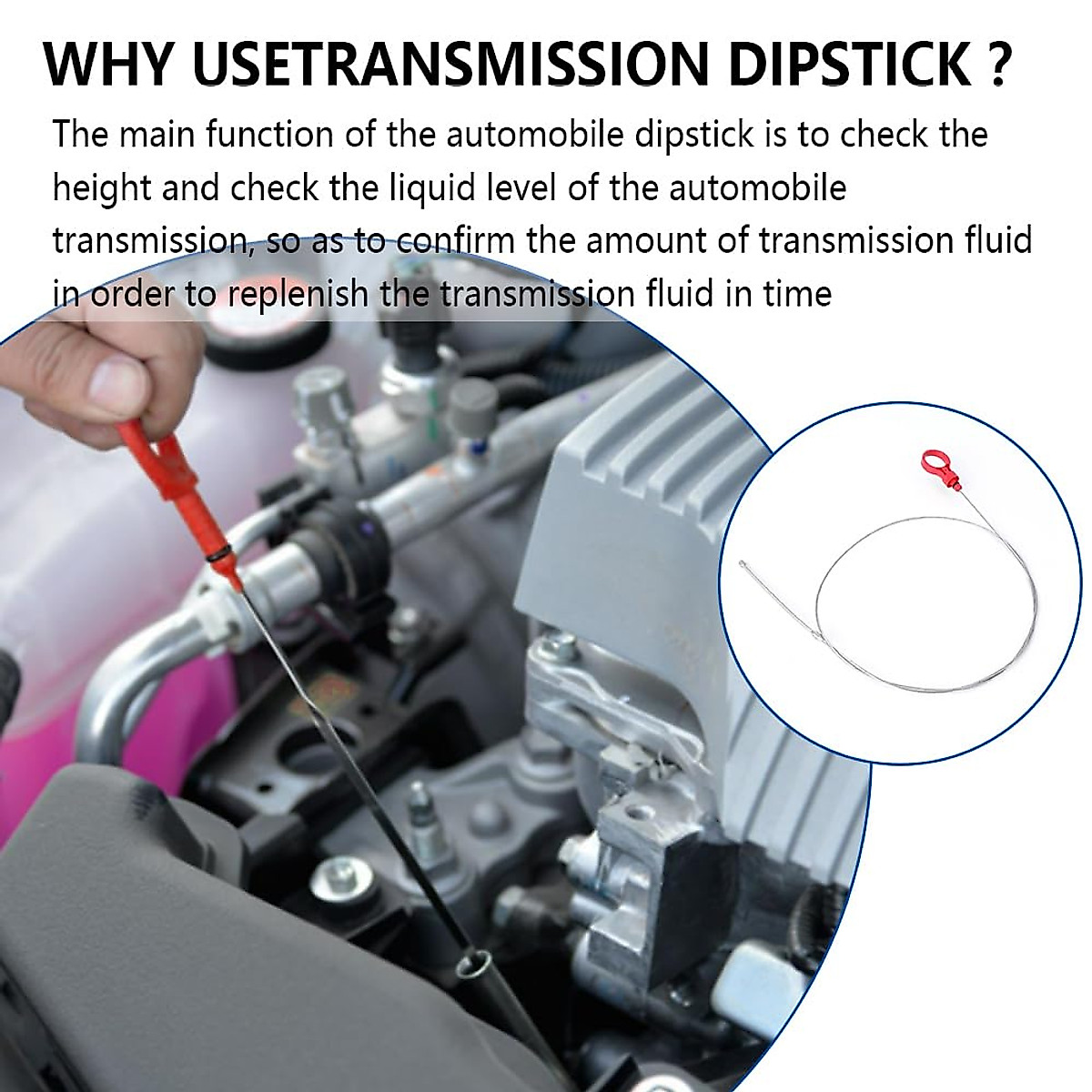 NHHC Automatic Transmission Dipstick Compatible with Jeep Dodge Chrysler with 2.7 3.5 3.6 3.7 5.7 6.1 6.4L Transmission Oil,OEM#8863B 9336 42RLE NAG1 Transmission Fluid Dipstick with O-Sealing Cap
