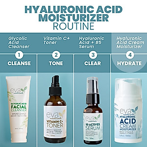 Eva Naturals Hydrating Face Cream with Hyaluronic Acid - Anti-Aging, Wrinkle Face Moisturizer for Women and Men, With Aloe Vera & Retinol For Face - Firming Day & Night Cream (1.7 Fl Oz)