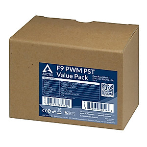 ARCTIC F9 PWM PST (5 Pack) - 92 mm PWM PST Case Fan with PWM Sharing Technology (PST), Quiet Motor, Computer, Fan Speed: 150-1800 RPM - Black