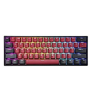 EPOMAKER SKYLOONG SK61 60% Hot Swappable RGB Mechanical Gaming Keyboard, Programmable NKRO with Shine Through PBT Keycaps, IP6X Waterproof, for Win Mac Gamer (Gateron Mechanical Red, Wine Red)