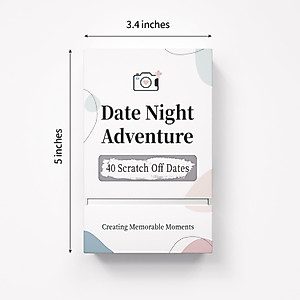 Tryuunion 40 Date Ideas Card Games for Couples Date Night - Unique Date Deck Scratch Off Cards, Gifts for Boyfriend - Romantic Newlywed and Wedding Anniversary Couples Gifts for Him and Her