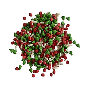 2 Ounce Christmas Trees Dots Ornament Quins Quinns Winter Sprinkles HolidayRed Green Frozen Blizzard Ice Snowflake Sprinkle Mix Third Cup