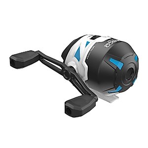 Zebco Roam Spincast Fishing Reel, Size 30 Reel, Changeable Right or Left-Hand Retrieve, Pre-Spooled with 10-Pound Zebco Fishing Line, Stainless Steel Front Cover, Blue