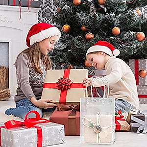 inheming 10 PCS Clear Gift Tote Bags for Party Favor, 5.9 x 2.8 x 7.9 inch Transparent Gift Wrap Bag with Handles, Reusable Shopping Retail Business Boutique Birthday Wedding Party Favor Bags