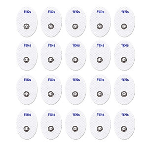 TENS Electrodes, Premium Quality Small Replacement Pads for TENS Units, 10 Pairs of Snap TENS Unit Electrodes (20 TENS Unit Pads), 1.57 inch (4cm) x 1.18 inch (3cm), Discount TENS Brand