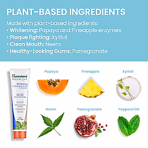 Himalaya Botanique Complete Care Whitening Toothpaste, Simply Peppermint, Fluoride Free for a Clean Mouth, Whiter Teeth and Fresh Breath, 5.29 oz, 2 Pack