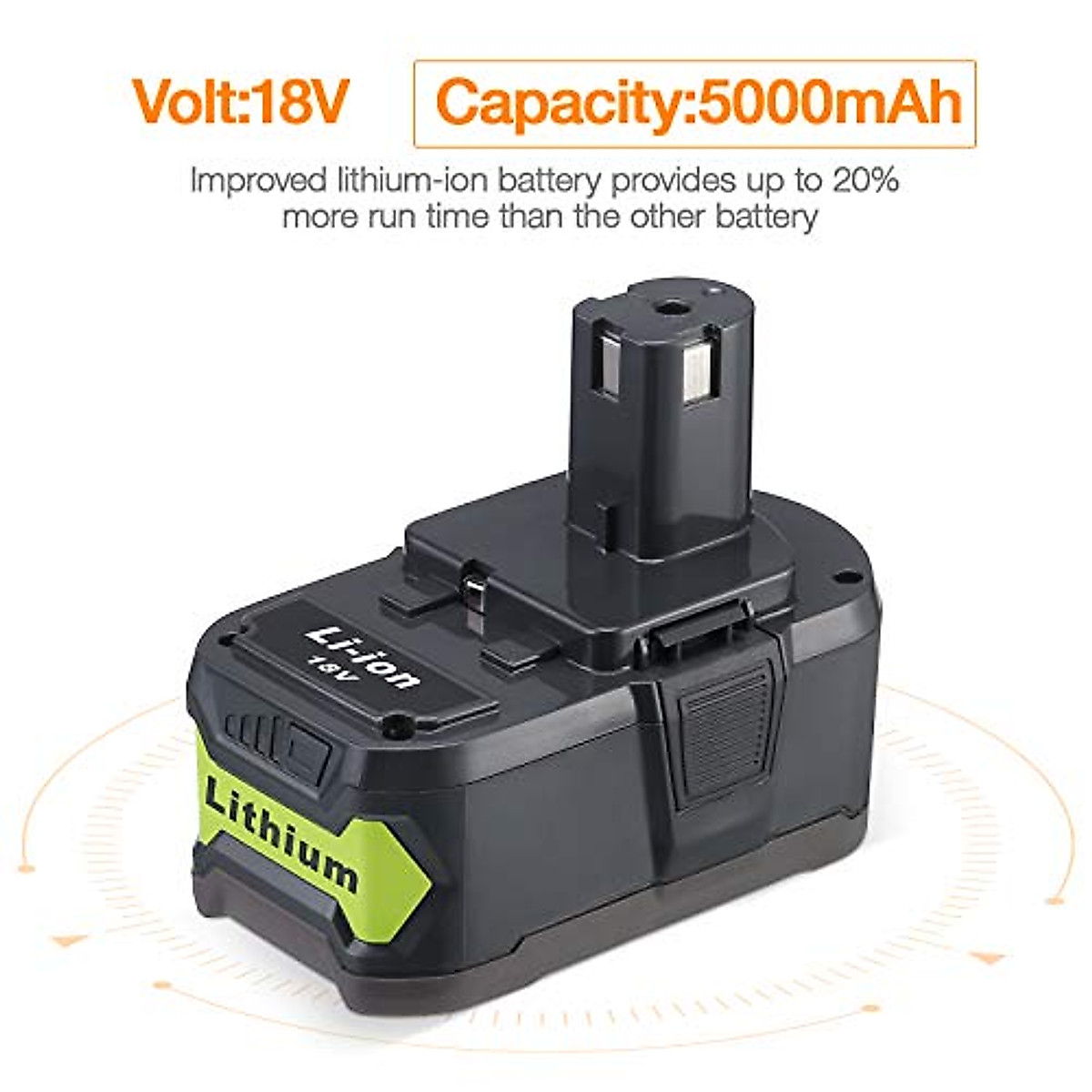 BABAKA 5000mAh P102 Battery Replacement for Ryobi 18V Lithium Battery with Charger Combo for Ryobi 18V ONE + P108 P107 P104 P105 P102 P103 Tools Charger with 260051002 P117 P118
