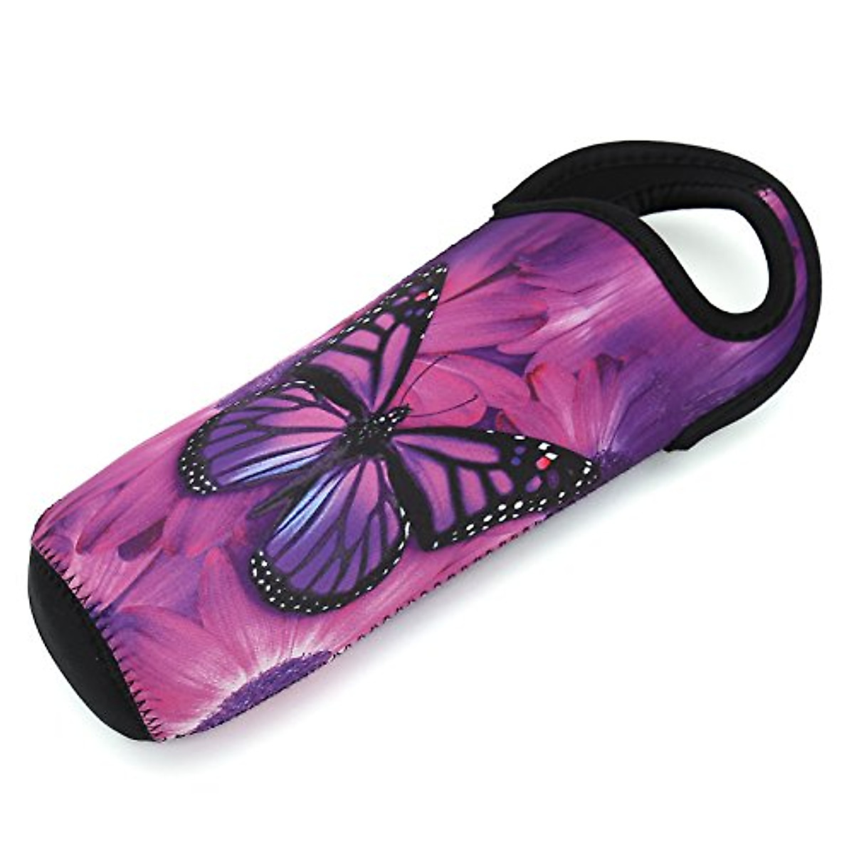 Neoprene Lunch Bag,Thick insulated Lunch Box Bag For Women,Men & Kids Includes Water Bottle Carrier For Snacks & Lunch- Lightweight|Rugged Lunchbox |For Travel,Picnic,School,Office (Purple Butterfly)