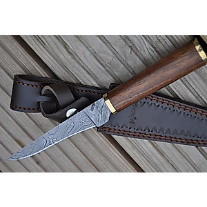 Perkin Knives - Custom Handmade Damascus Hunting Knife - Beautiful Boning Knife