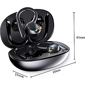 BWISUP Sports Bluetooth Headset, Wireless Headset with Headset Hook, IPX7 Waterproof Wireless Headset, 70 Hours Playing time, Noise Reduction Headset, Built-in Microphone Headset, for Fitness