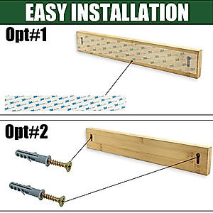 15.7 Inch Bamboo Magnetic Bits Holder Bar, Powerful Magnetic Garage Wall Pegboard Anti-Lost Workshop Small Metal Tools Storage Flat Magnet Strip,Easy Access Tools Organizer, Keep your Tools in Neat