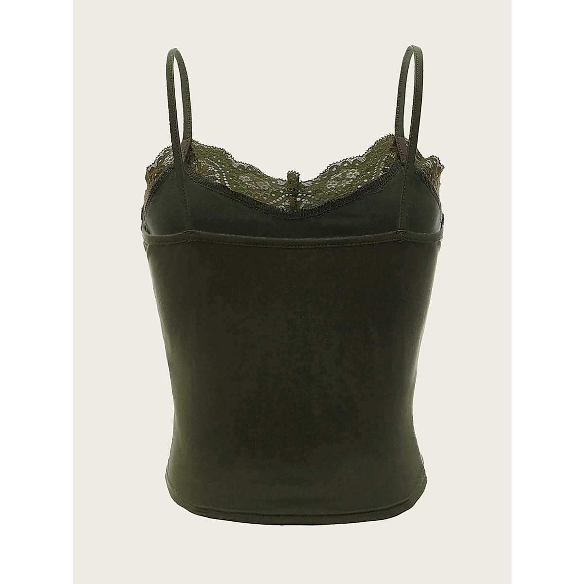 SOLY HUX Women's Y2k Gothic Lace Trim Cami Crop Top Sleeveless Sexy Tank Tops Camisole Clubwear Outfit Solid Green S