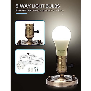 KINDEEP 3 Way LED Light Bulbs 50 100 150 Watt Equivalent, Three Way A21 LED Bulbs, E26 Base, Daylight White 5000K, 500 1600 2200LM for Home Reading, Desk Lamp, Table Lamp, 2 Pack