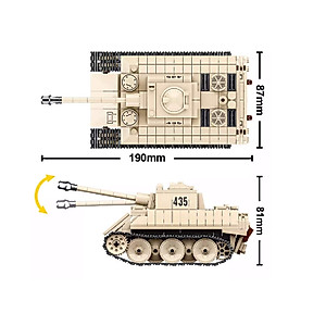 General Jim's Military Series WW2 Building Blocks Toy Set - German Army Leopard VK-1602 Reconnaissance Battle Tank Building Blocks Set