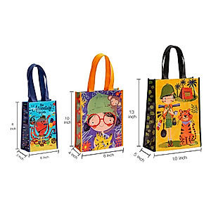 Loveinside Medium Recycled Gifts Bags with Handles, Kids Reusable Birthday Party Gift Bag, Shopping Bag - 8" x 4" x 10", 1 Pcs - Girl