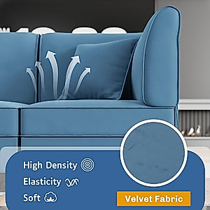 JAMFLY 116'' Modular Sectional Sofa with Reversible Chaise, U-Shape Convertible Sectional Sofa Couch with 6 Seats, Velvet Modern Sleeper Modular Couch with Ottomans for Living Room