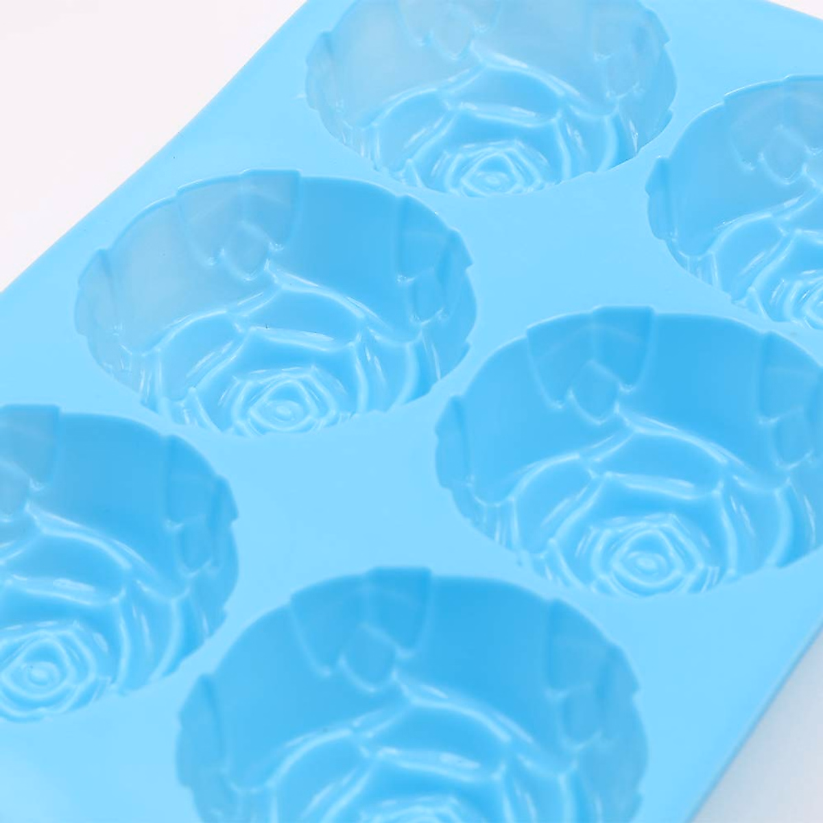 homEdge 6-Cavity Silicone Flowers Shaped Mold, Set of 3PCS Non Stick Silicone Jumbo Rose Mold for Candy Chocolate Jelly, Ice Cube – Roses