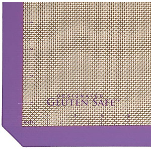 Mercer Culinary Silicone Bake Mat, Half Size, 11 7/8-Inch by 16 1/2-Inch, Purple border