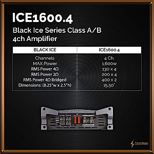 Precision Power ICE1600.4 Black Ice Series 1600W Class A/B 4Ch Amplifier
