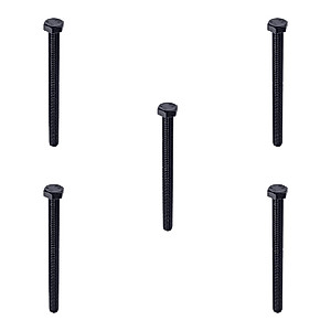 Bettomshin M10x130mm Hex Screws Bolts Carbon Steel Fastener Rustproof Metric Fully Threaded Replace Bolt Black 5Pcs