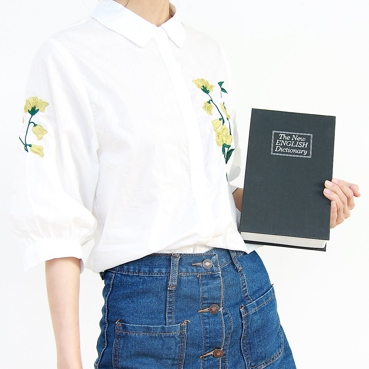 Book Safe with Combination Lock - Jssmst Home Dictionary Diversion Metal Safe Lock Box for Home Office Code Lock Money Box High Capacity, 9.5 x 6.2 x 2.2 inch, SM-BS0402L, black large