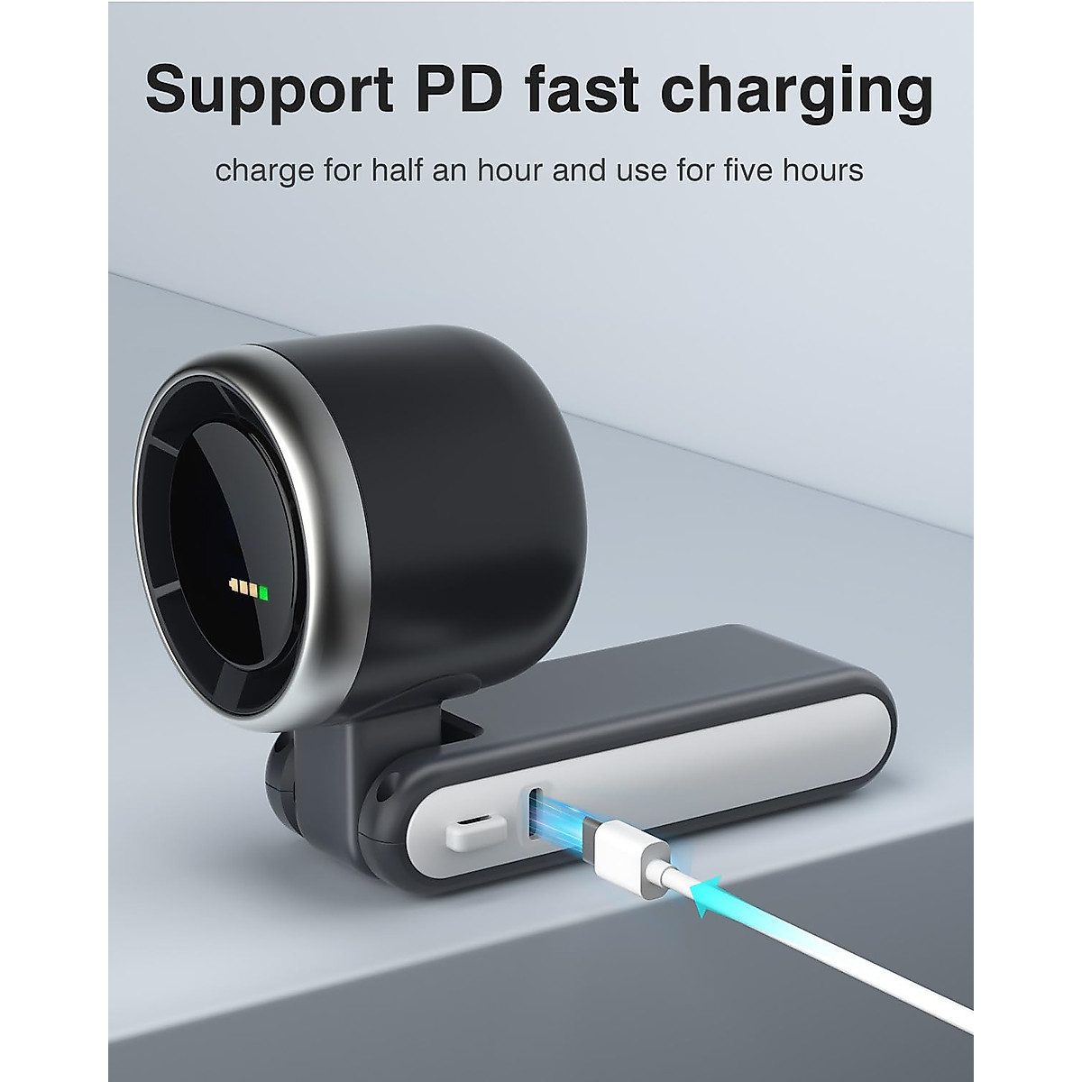 EpicSeren Handheld Fan Foldable Hand Fan Super Strong wind, Upgrade 5-Speed Adjustable with USB Rechargeable 4000mAh Battery, Portable Handheld Fan - Ideal for Travel/Outdoor (Black)