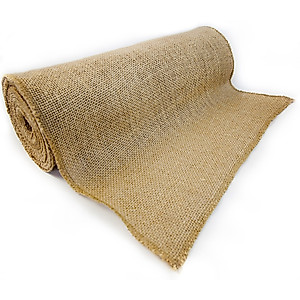12" x 10yd NO-FRAY Burlap Roll ~ 3 - 5 Table Runners ~ Natural Long Fabric with Finished Edges. Perfect for Weddings, Placemats, Crafts. Decorate Without The Mess!