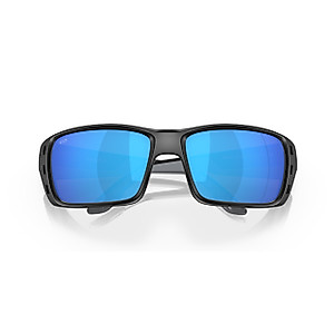 Costa Del Mar Man Sunglasses Matte Black Frame - Blue Mirror Lenses - 63MM