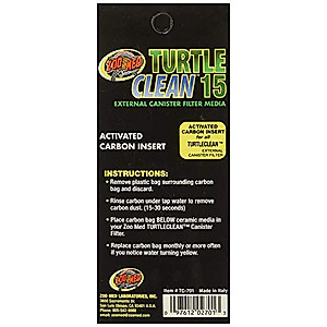 Zoo Med 6 Pack of Turtle Clean 15 Activated Carbon Inserts for All TurtleClean External Canister Aquarium Filters
