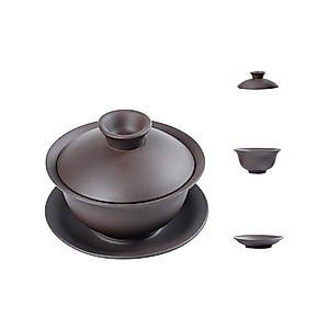 Chinese Yi Xing Purple Clay Gaiwan Tea Cup