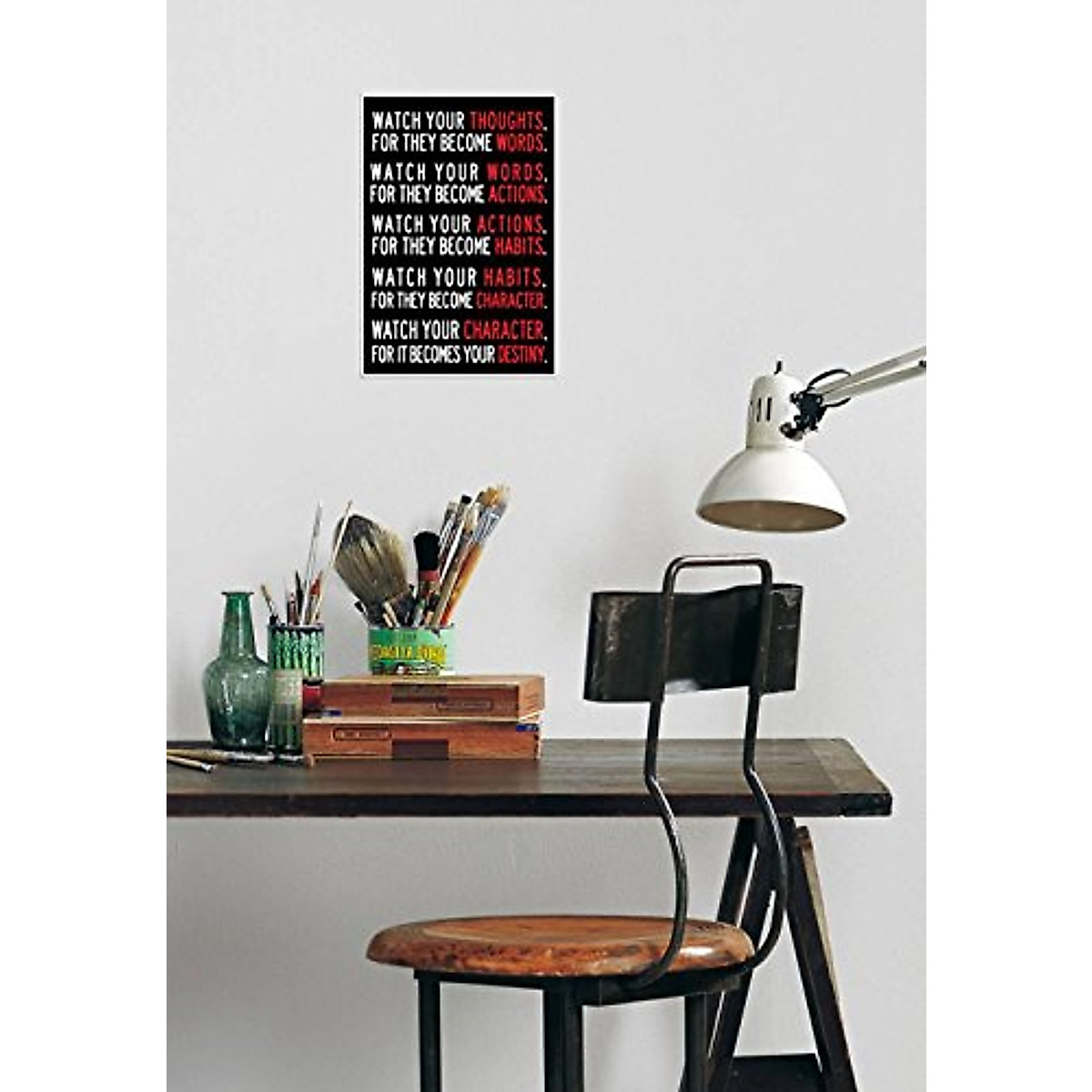 ArtEdge Watch Your Thoughts Motivational Poster Print 13x19 in Living Room