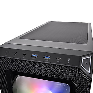 Thermaltake View 300 MX TG ARGB Motherboard Sync E-ATX Mid Tower Computer Case with 2x200mm Front & 1x120mm Rear ARGB Fan, Interchangeable Tempered Glass & Mesh Front Panel, CA-1P6-00M1WN-00, Black