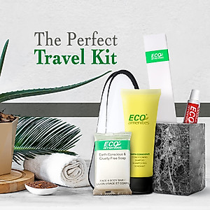 ECO Amenities 140 PIECE Bulk Hotel Toiletries Set - 30ml Conditioning Shampoo, 14g Bar Soap, Boxed Toothbrush and Toothpaste (40 each), Closed Toe Slippers (20 pairs) for Travel, Hotels, AirBnB Guests