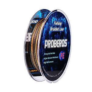 JENPECH 100m Braided Fishing Line, 4 Trands Tear Resistance PE Braided Fishing Tackle for Angling Camouflage Green 1.0